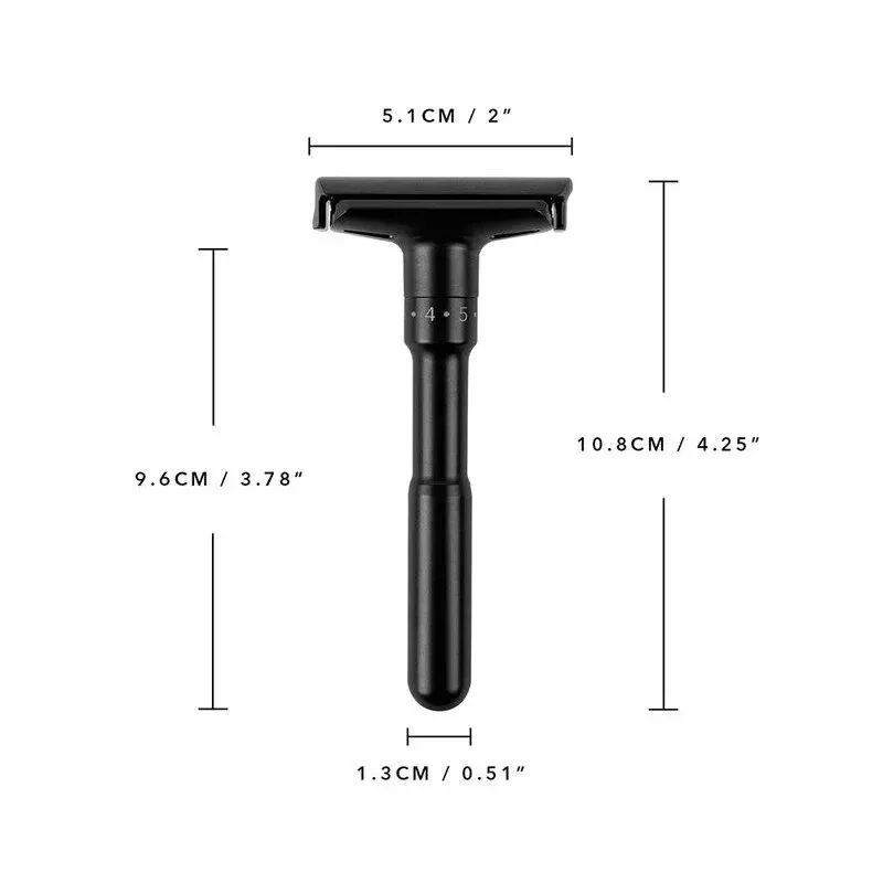 Matte Black Adjustable Safety Razor Safer Press To Open Blade Replacing ...