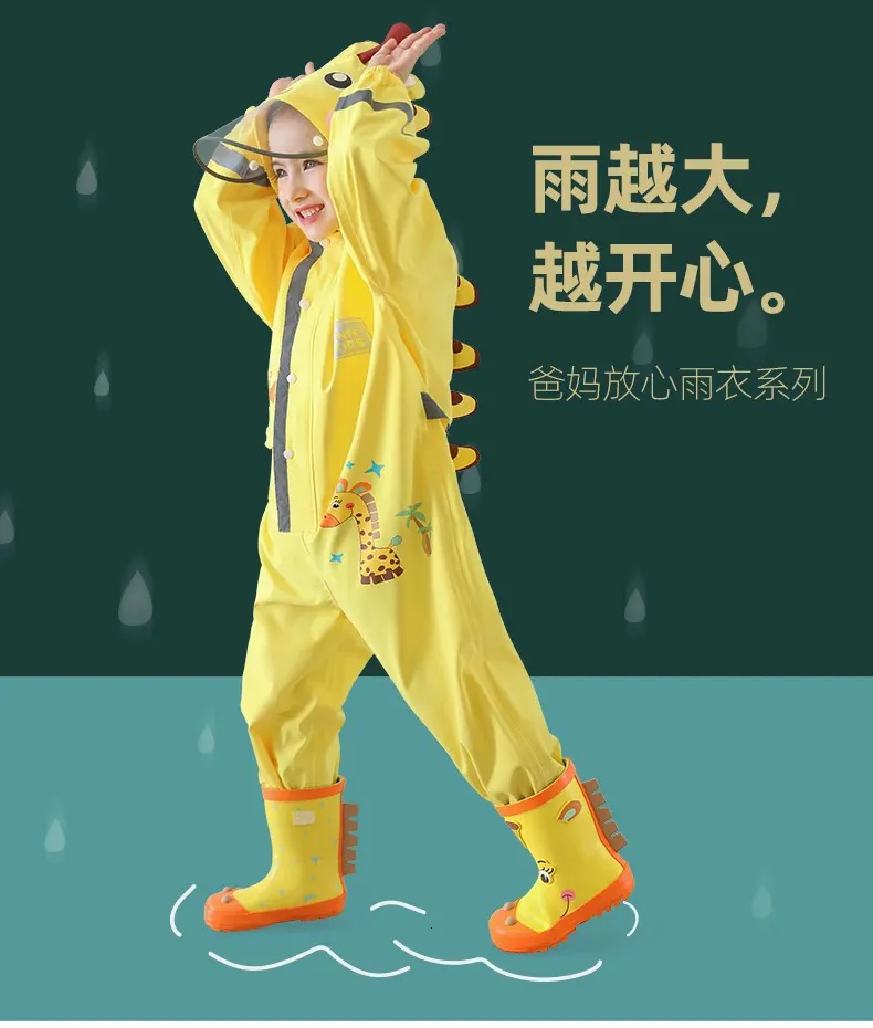 Children's Raincoat: Waterproof Hooded Jumpsuit for Boys and Girls Ages ...