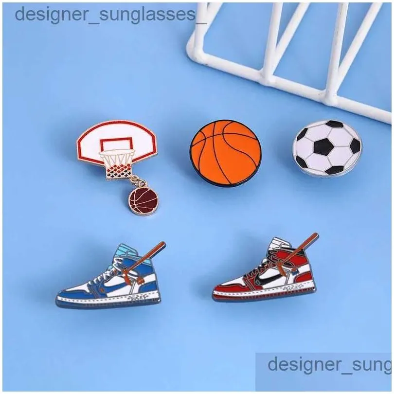 Colorful Basketball Fan Safety Pin Brooch Creative Oil Drip Paint ...