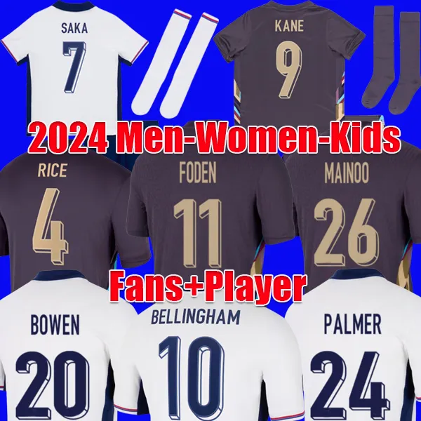 S 4XL Mainoo Englands 2024 Voetbalshirt Bellingham 24 25 Soccer Jersey ...