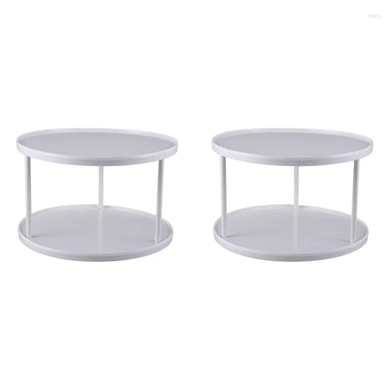 360° Rotating 2 Tier Rotating Shelf For Kitchen Set With Fruit Tray ...