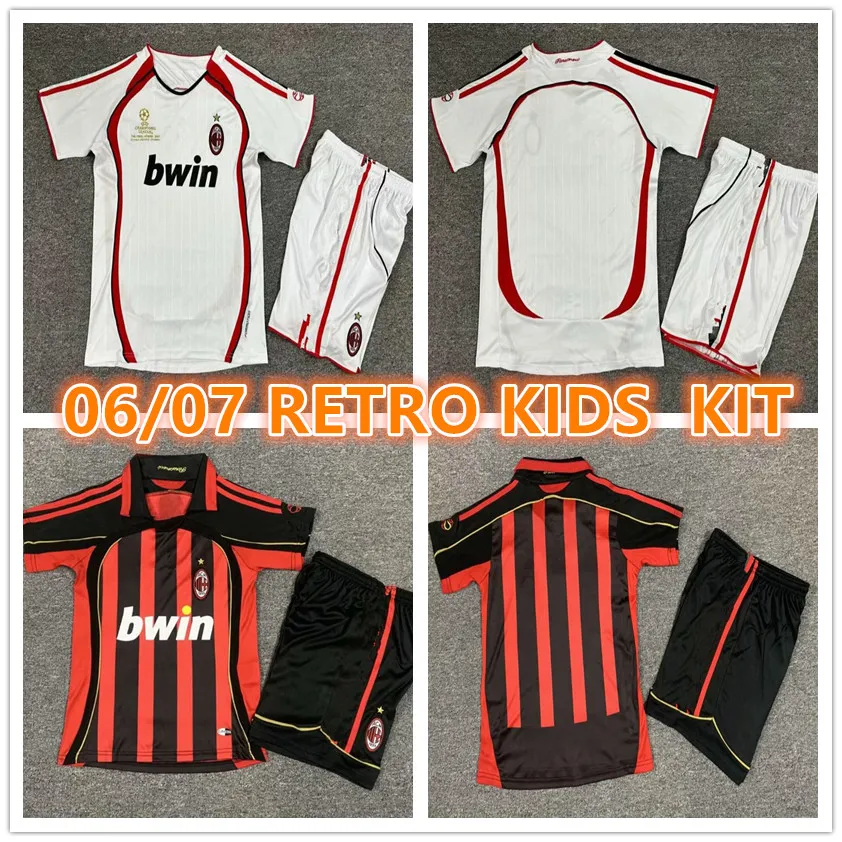 ACs KIDS Retro Soccer Jerseys KIT 2006 2007 2009 2010 MILANS Football ...
