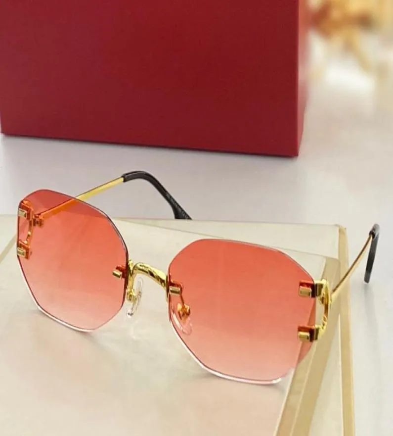 Summer Fashion Rimless Sunglasses Mens For Men And Women Anti UV Retro ...