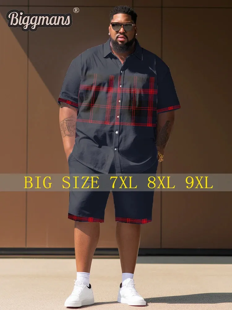 DHgate.com:Biggmans L-9XL Plus Size Casual Soft Cotton Two-Piece Black Short Sleeve Set:Apparel