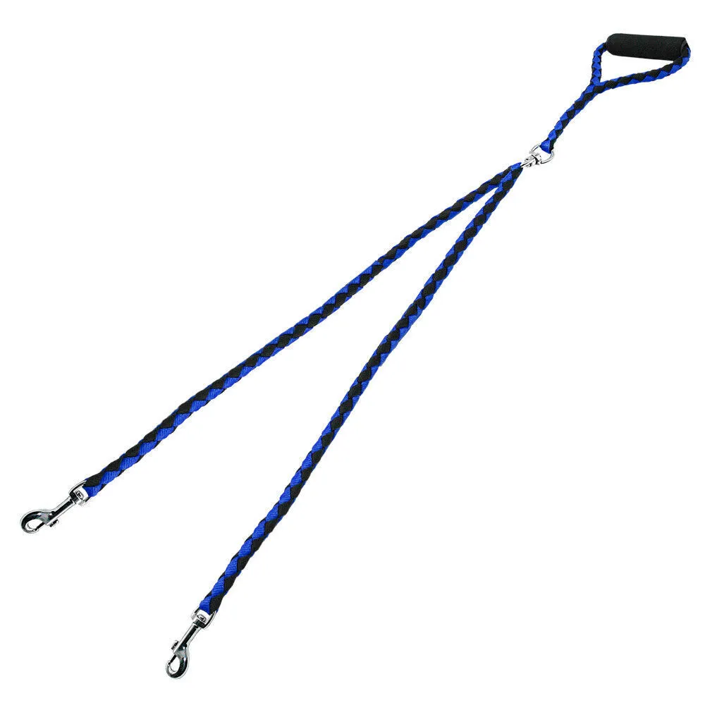 Designer Dog Collars With Handle Double Twin Lead Safety Nylon Rope ...