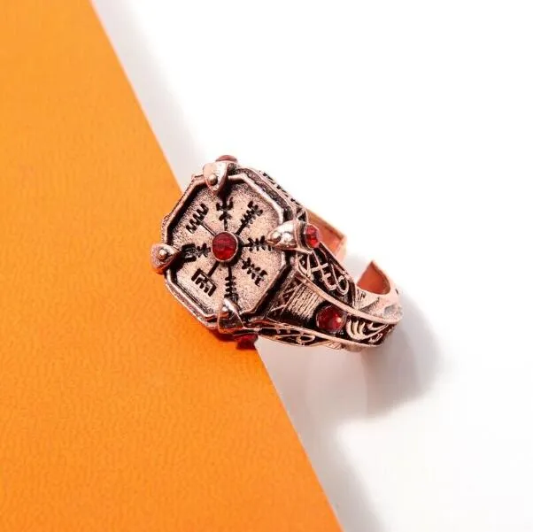 Vintage God Of War Ragnarok Kratos Viking Compass Open Ring For Men ...