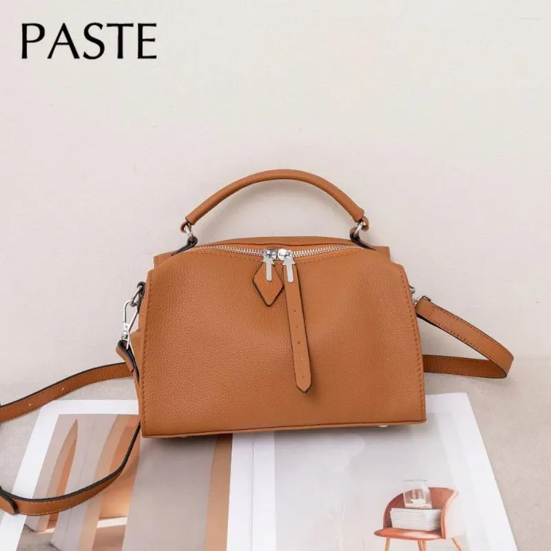 Women Shoulder Bag Soft Cowhide Leather Pillow Shape Handbag with ...