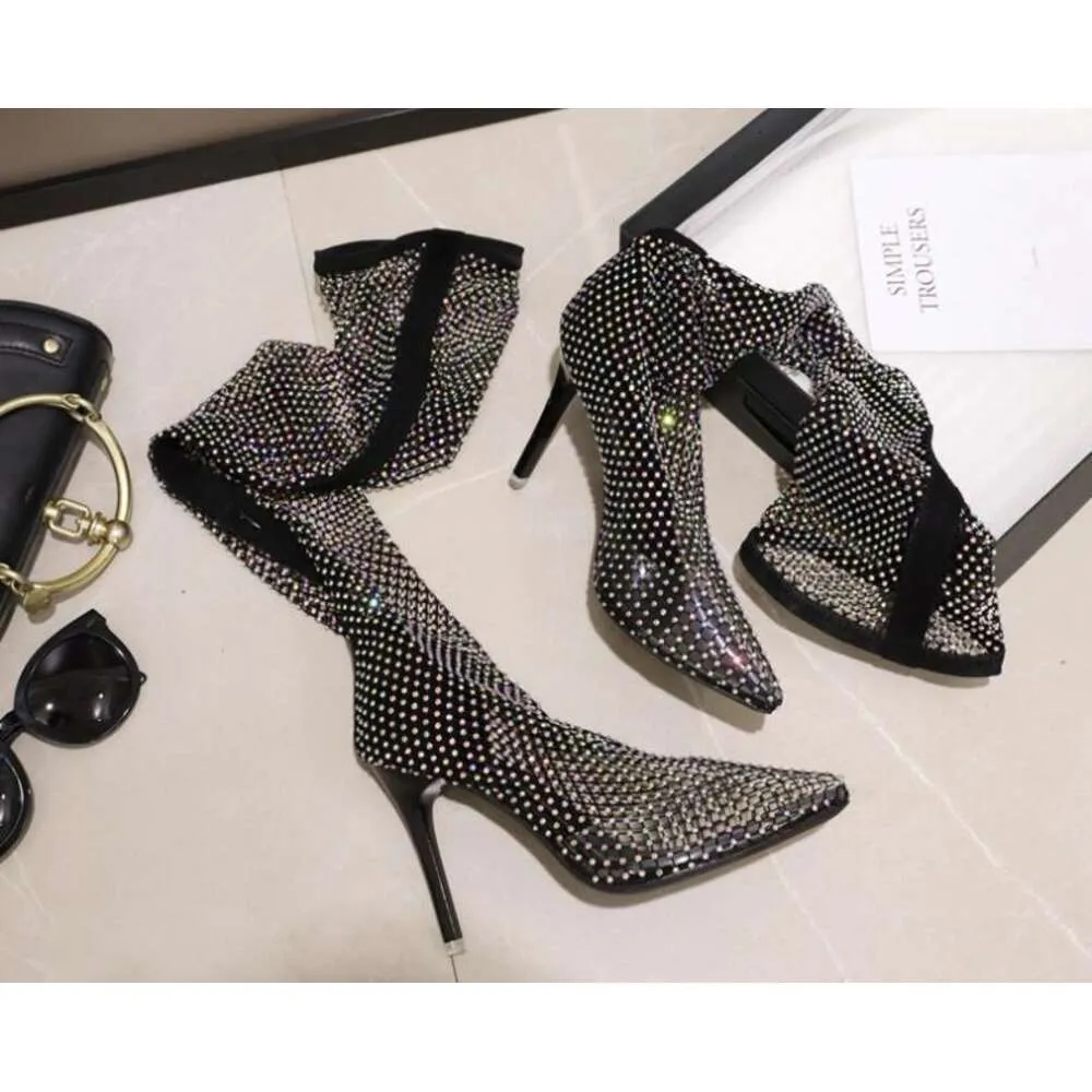 Bulk Full Rhinestone Mesh Thigh High Boots For Women ... From Topshoes7 ...