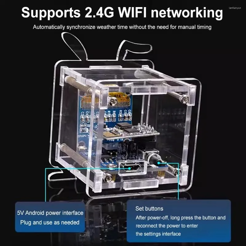 Esp8266 Mini Weather Forecast Interactive Analog Clock Kit With 0 96