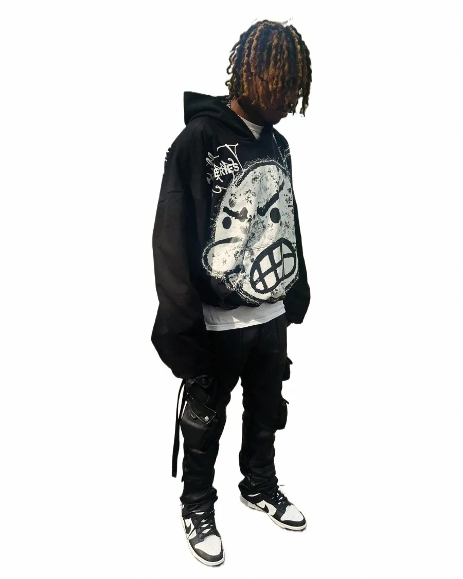 Anime Series Carto Print Unisex Hoodie: Oversized Loose Gothic ...