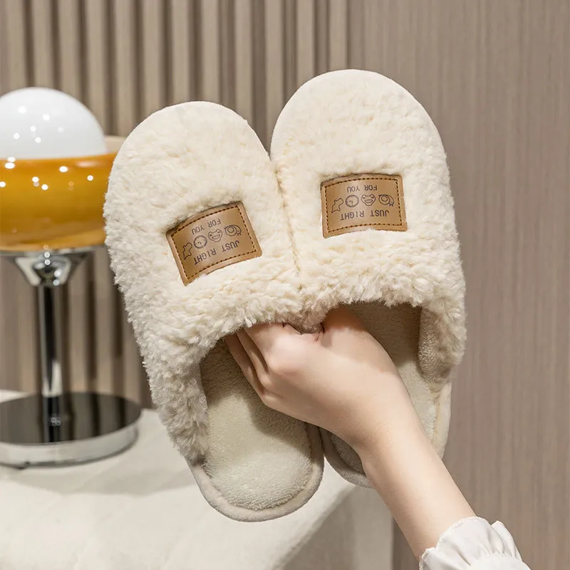 Slides Men Women Slippers Ladies Wool Winter Fur Fluffy Furry Warm ...