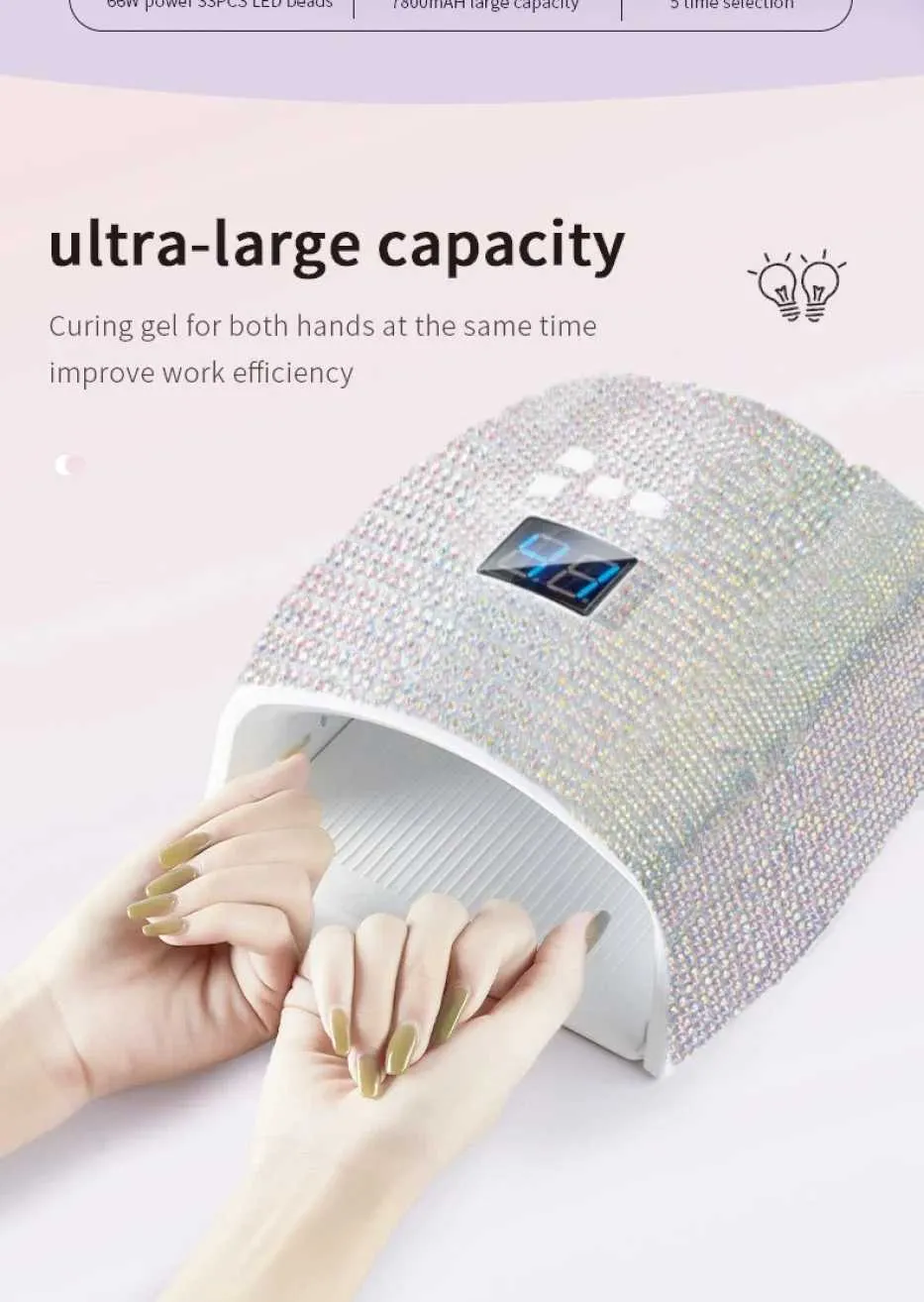 Rechargeable Cordless Nail Lamp: Portable UV LED Nail Dryer for Salon ...