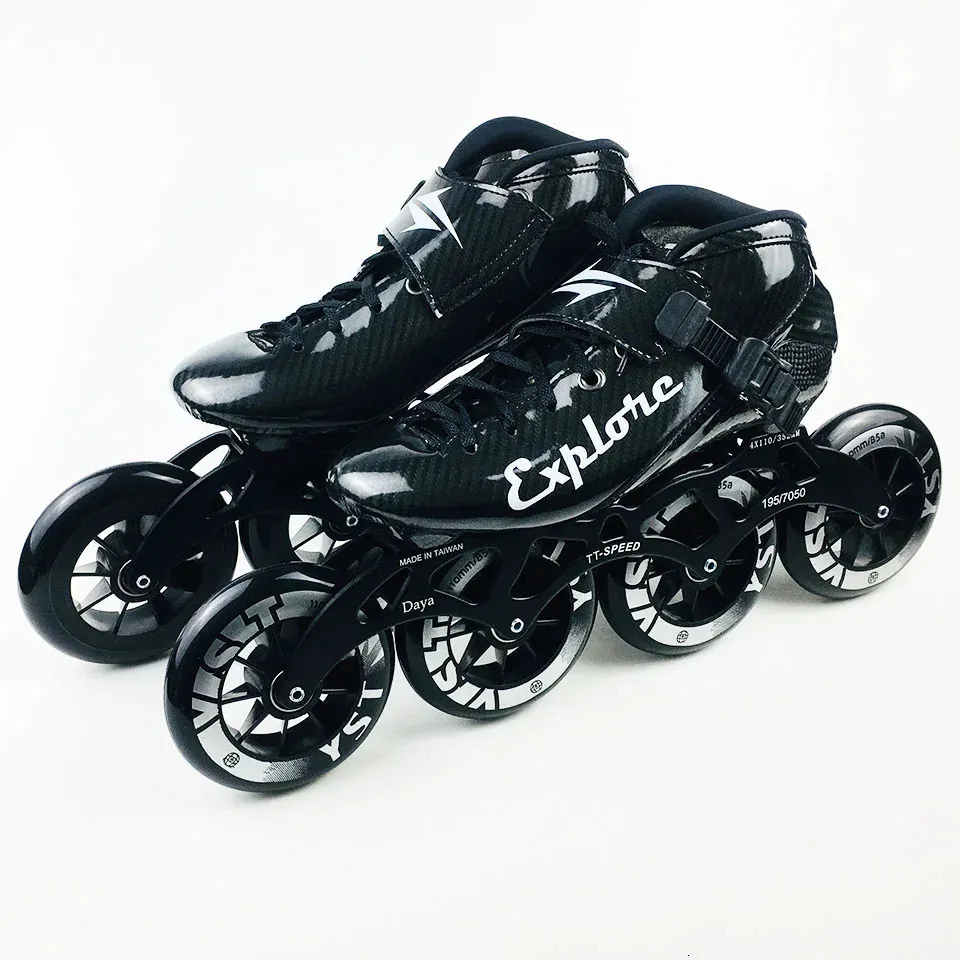 Carbon Fiber Speed Inline Roller Skates 4x100mm Wheels For Racing ...