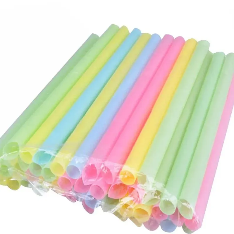 100 Pack Multicolor Disposable Drinking Straws - Pear Shaped, Sturdy ...