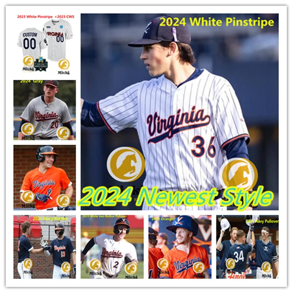 DHgate.com:2024 CWS Virginia Cavaliers Baseball Jersey: Saucke, Gelof ...