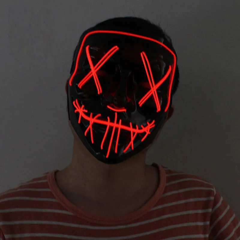 Halloween Luminous Led Mask Scary Glowing Masque Masquerade Party Funny ...