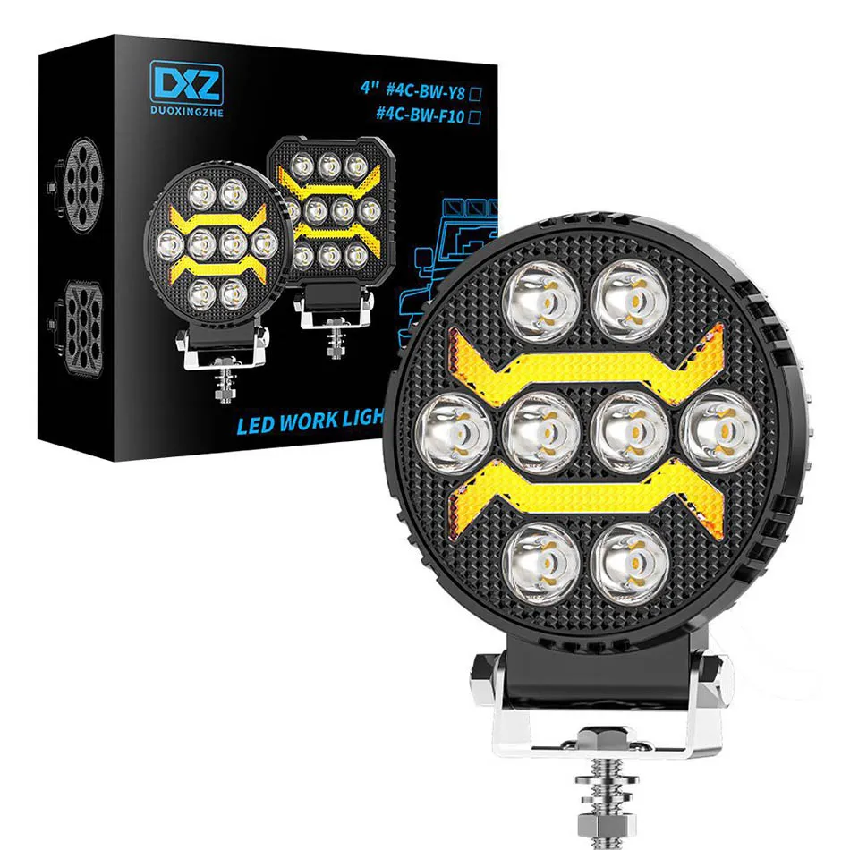Amber DRL LED Light Bar Work Spotlight for Off-Road Vehicles, 4 inches ...