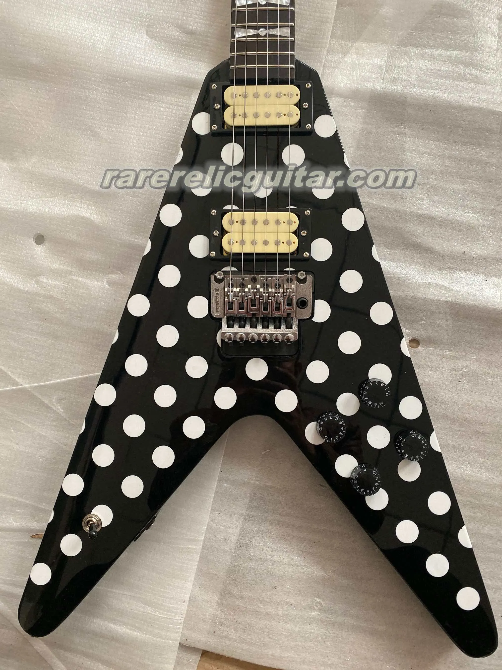 Floyd Rose Tremolo Bridge Randy Rhoads Electric Guitar, Black V Polka ...