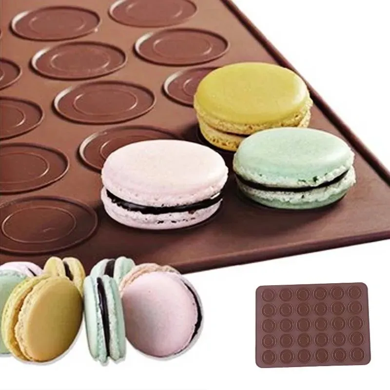 Silicone Macaron Mat - 30-Cavity Reusable Baking Mat for Macarons ...