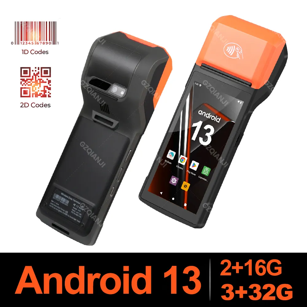 All-in-One POS PDA Terminal: 5.5'' Android 13 Mobile QR Code Scanner ...