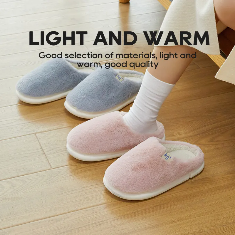 Warm Plush House Slippers For Women And Men Soft, Comfortable Indoor ...