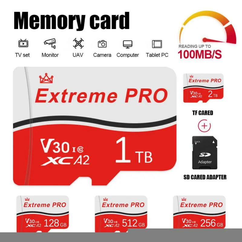 2TB Micro SD Card - Mini TF Memory Card Reader with Adapter for Phone ...