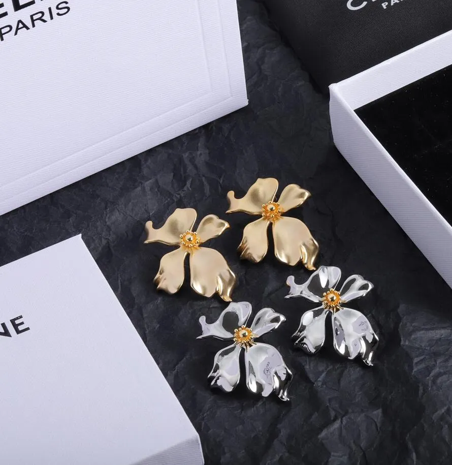 INS Designer Flower Charm Flower Set Earrings Classic Brand Jewelry For ...