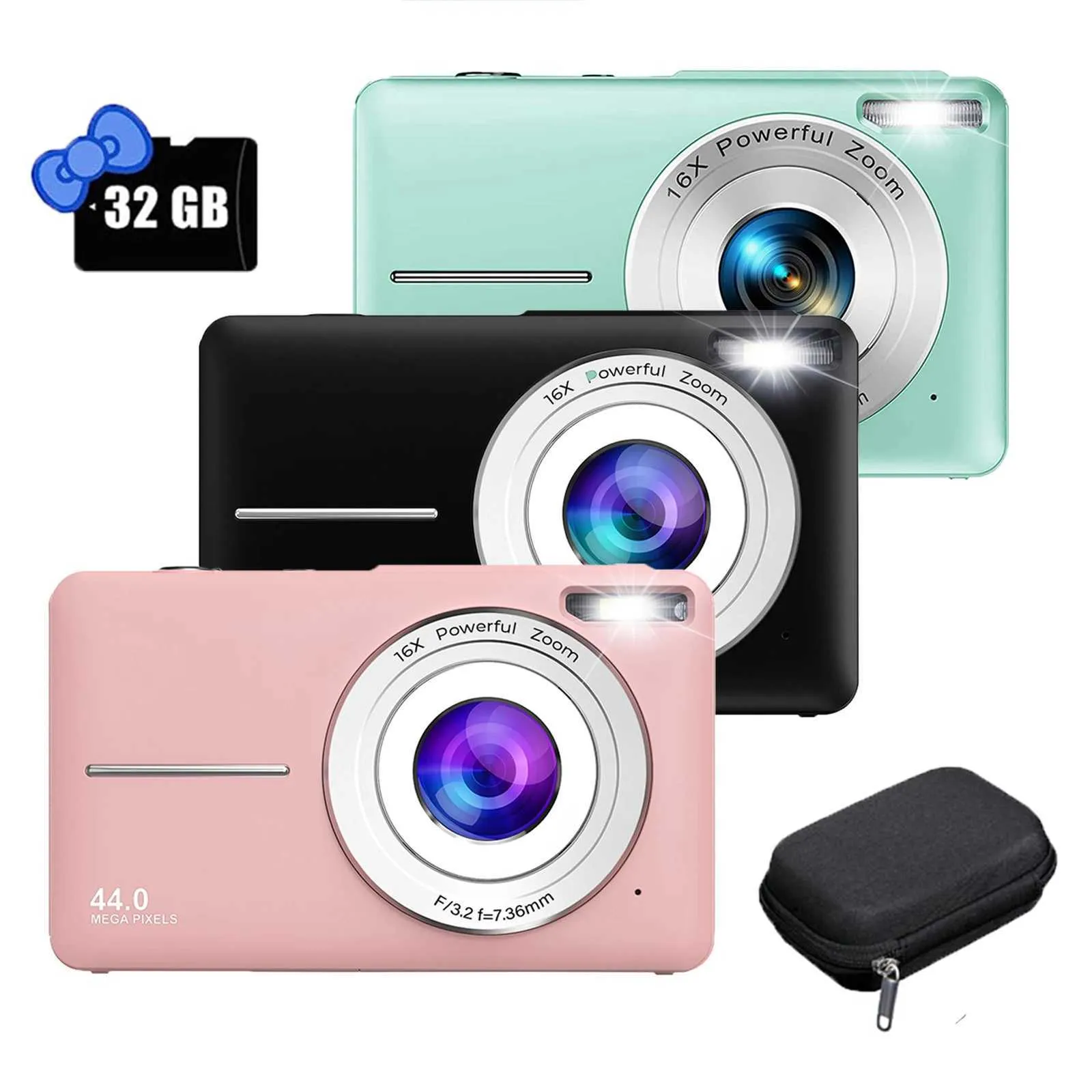Digital Cameras 1080P Digital Children's Camera with 32GB Card 16x Zoom ...