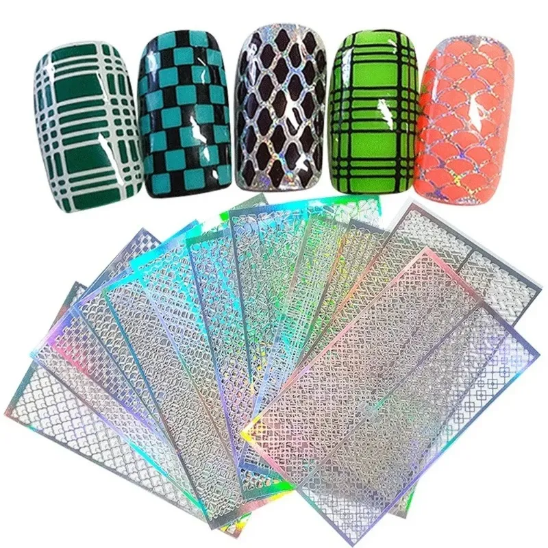 Salon Quality Iridescent Nail Stickers For Women DIY Design With Cutout ...