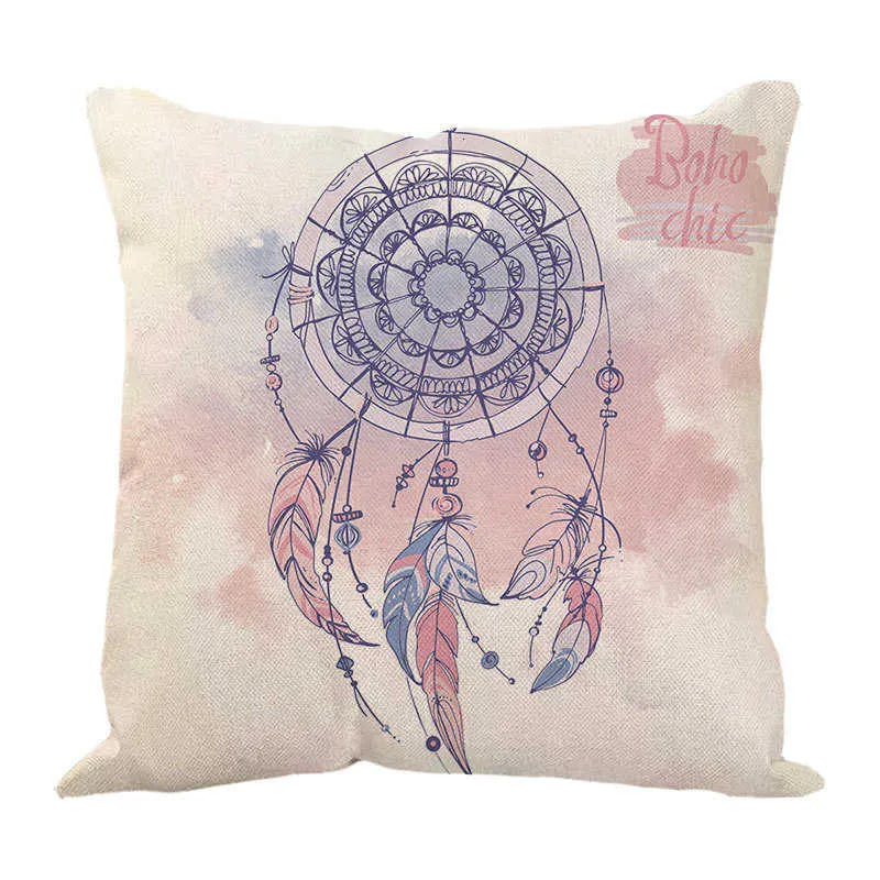 Boho Dreamcatcher Window Decor Set - Screen Printed Bay Window Cushion ...