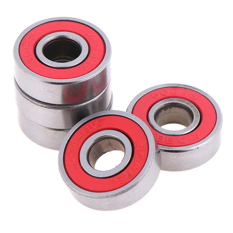 Red ABEC-7 608RS Roller Skate Bearings 5-Pack - Precision 8x22x7mm ...