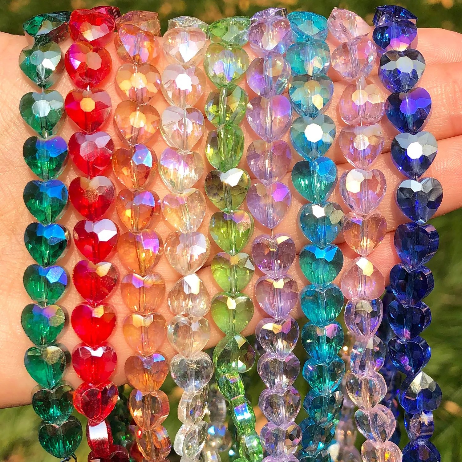 Austria Crystal Beads 8mm Love Shape DIY Jewelry Bracelet Making Kit ...