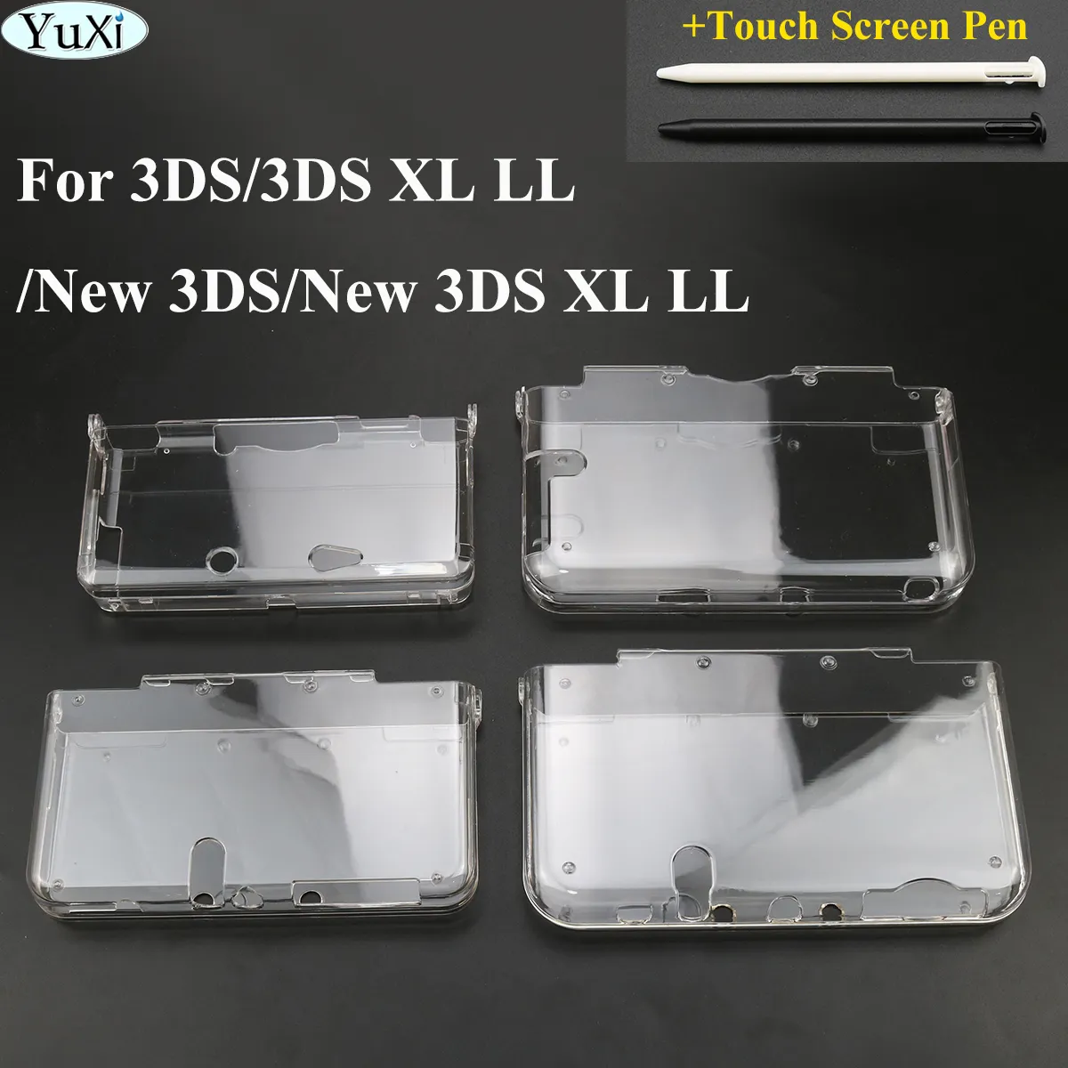Protective Clear Housing: 3DS XL Replacement Shell, Hard Plastic Cover ...