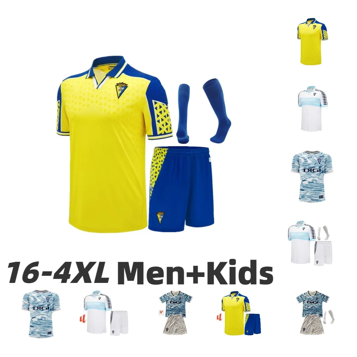 CADIZ CF Home & Away Youth Soccer Uniform Kits Featuring LOZANO, ALEX ...