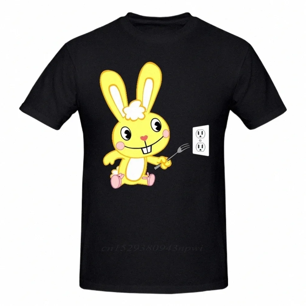 Happy Tree Friends Cuddles Carto Print Psycho Bunny T Shirt Oversized ...