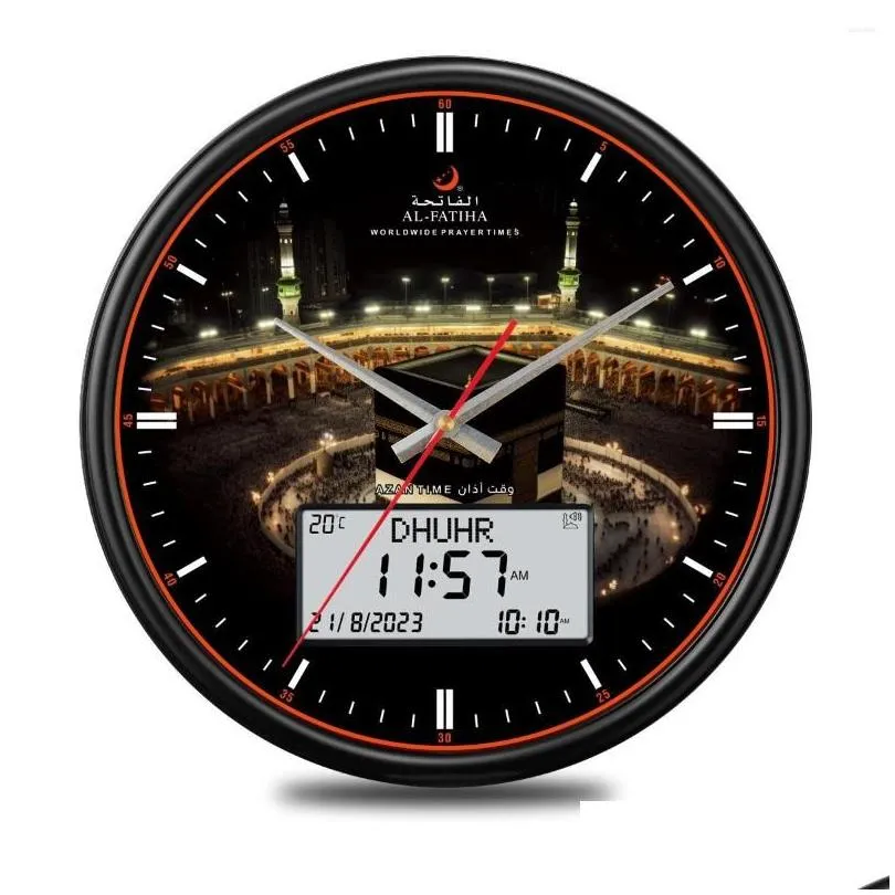 Wall Clocks Wall Clocks Al Fatiha Islamic Prayer Azan Clock Hijri Calendar Qibla Ass Large L ...