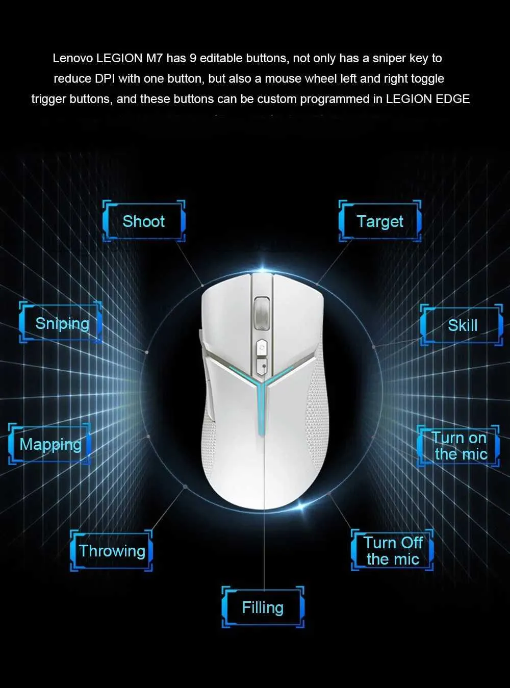 LENOVO LEGION M7 Wireless Gaming Mouse: Ultra-Precise 26000 DPI ...