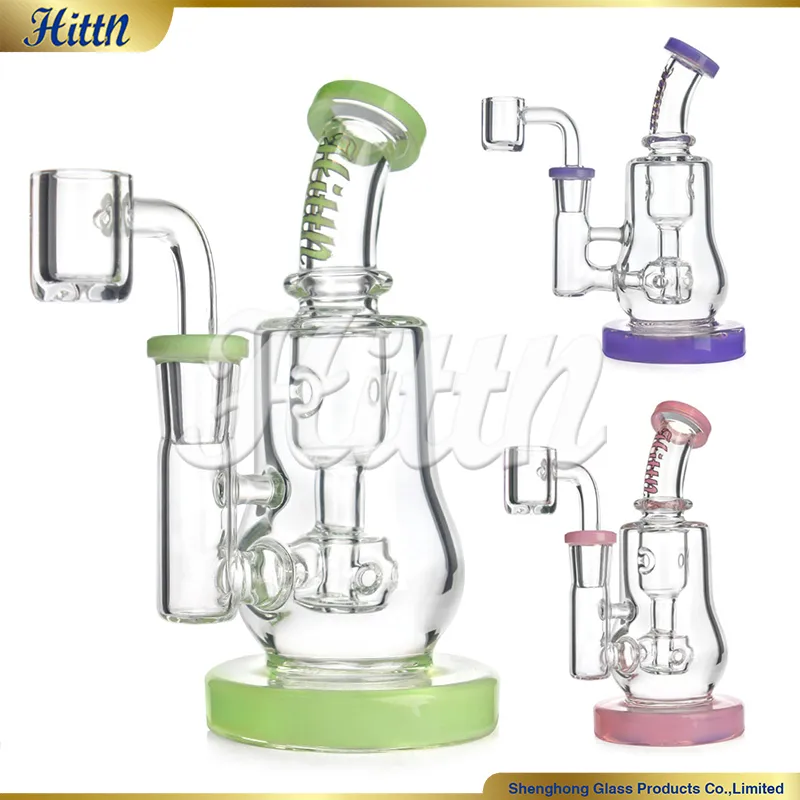 Hittn Mini Small Dab Rig Water Bong Thick Glass Smoking Pipe Heady Oil ...