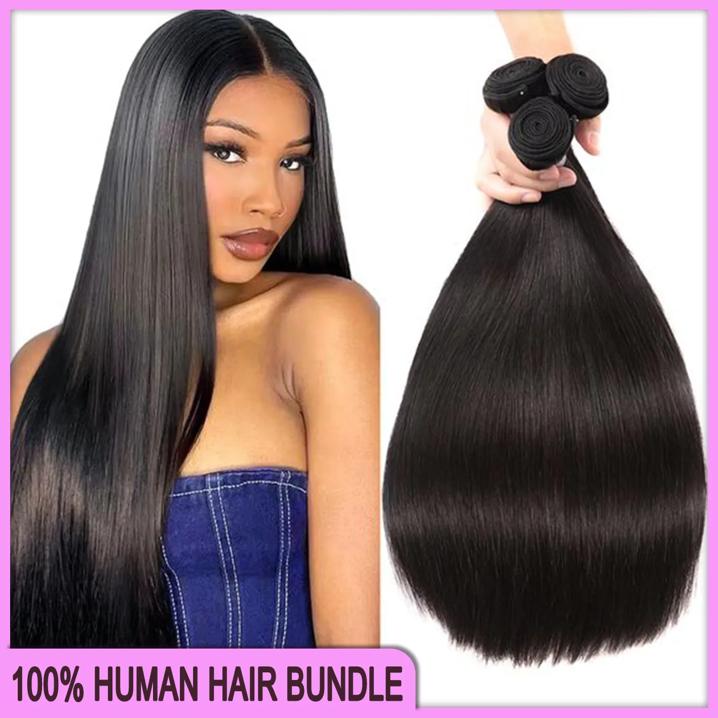 Extensión Del Cabello Rizado Recto 100% Sin Procesar Remy Brasileño ...