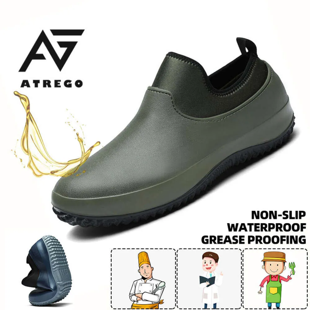Men Slip On Slip Resistant Waterproof Safety Work Shoes for Kitchen ...