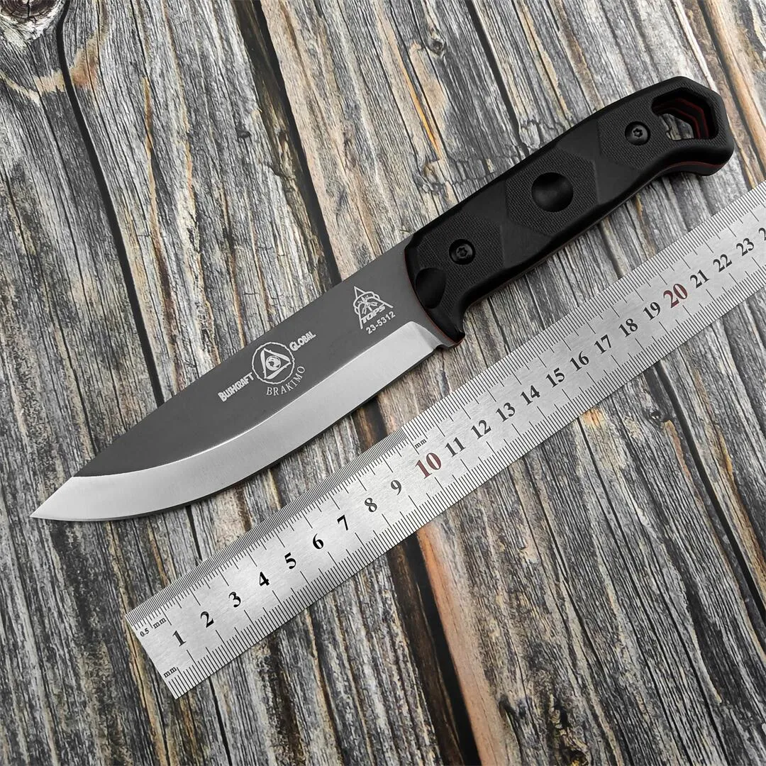 TOPS Brakimo Fixed Blade Knife 5.25 in D2 Carbon Steel Blade Nylon ...