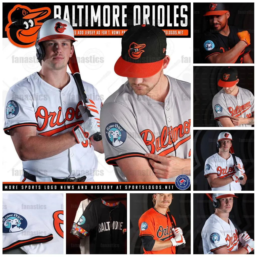 5 Orioles 2024 T. Rowe Price Patch Jerseys - Rutschman, Mountcastle ...