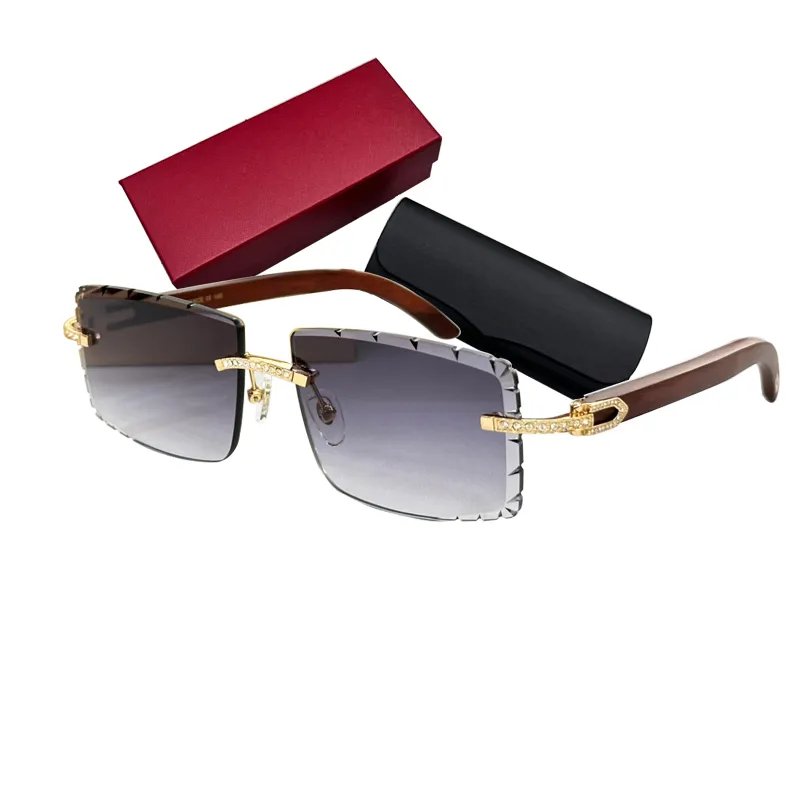 Luxury Diamond Designer Rimless Sunglasses Mens Iced Out Rimless ...