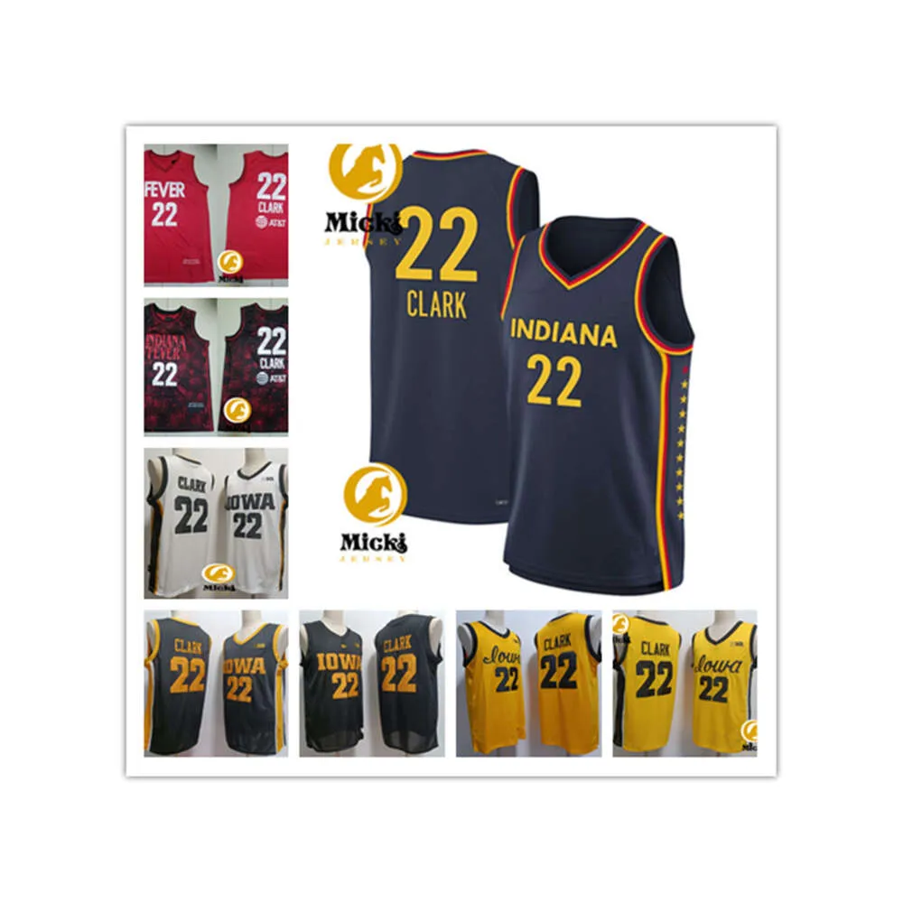 Caitlin Clark #22 Iowa Hawkeyes/Indiana Fever Jersey Stitched Mens ...