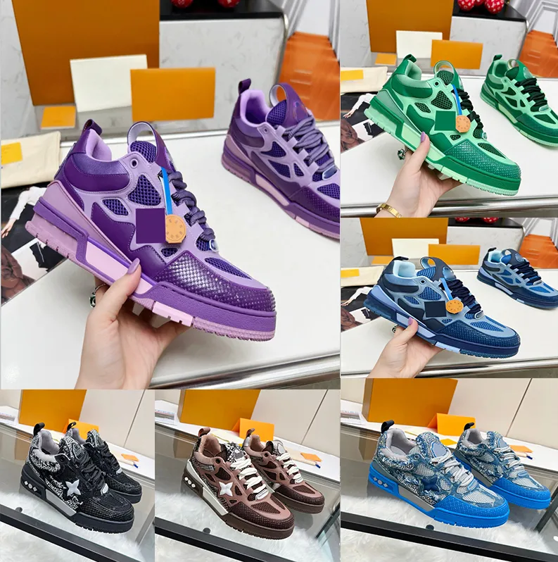 Platform Sneakers Men Calfskin Skate Trainers, Designer Sneakers For ...