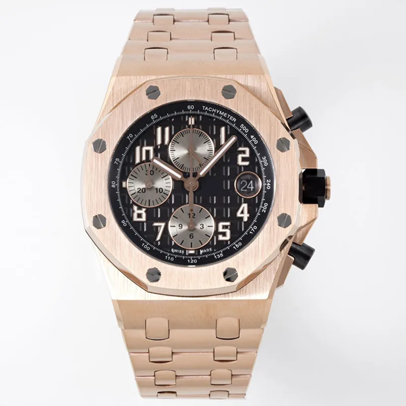 Designer Mens Watch Quartz Watches 44mm Stainless Steel Case Rubber ...