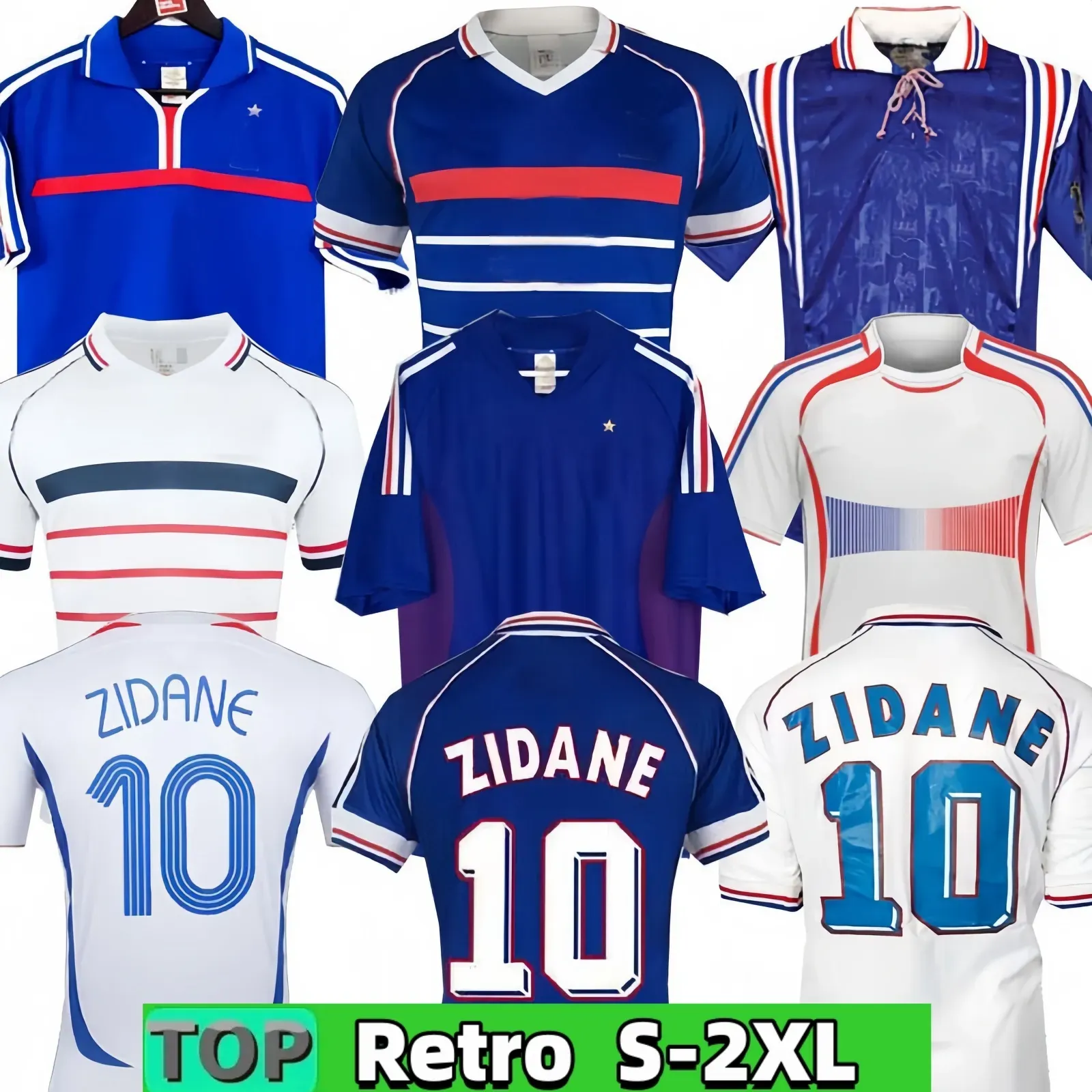 ZIDANE Classic Vintage Vintage Soccer Kits 1982 2000, Football Shirt ...