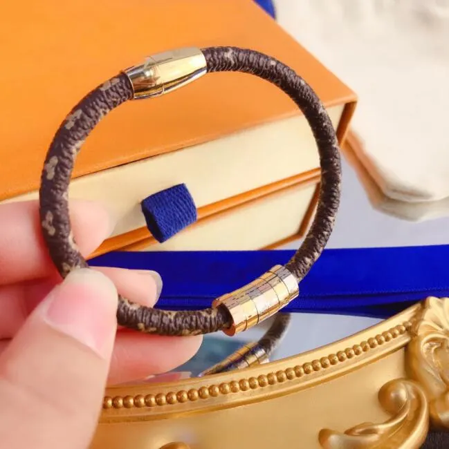 Designer Leather Bracelets Gold Bangles: Stainless Steel Faux Leather ...