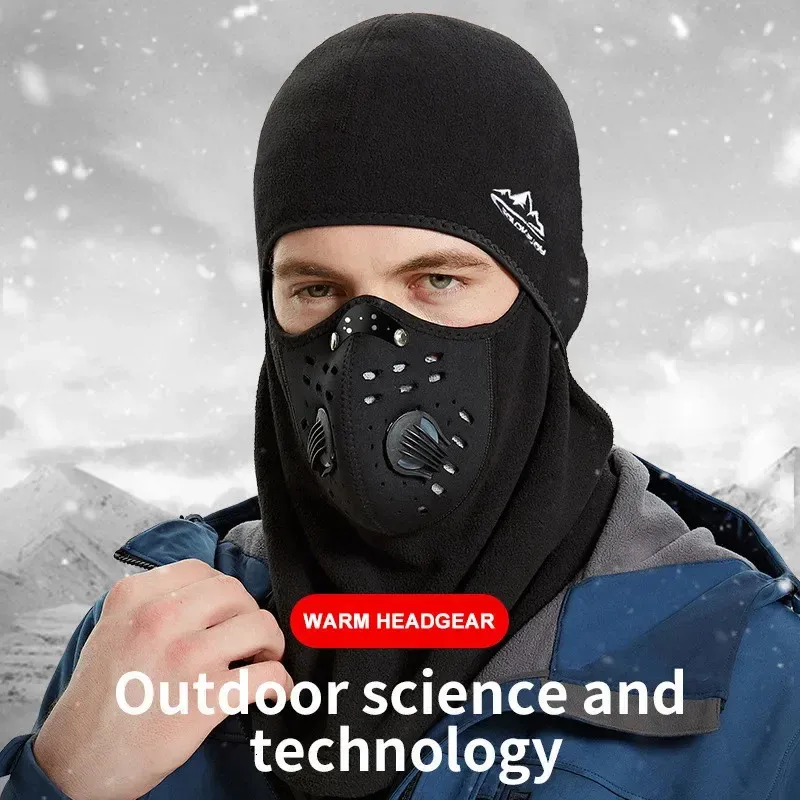 Winter Ski Mask Fleece Balaclava with Filter Windproof Full Face Cover ...