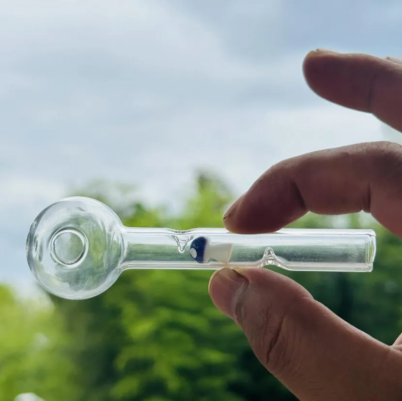 4 Inch Cool Pyrex Glass Oil Burner Pipe Straight Tube Tobacco Pipes ...